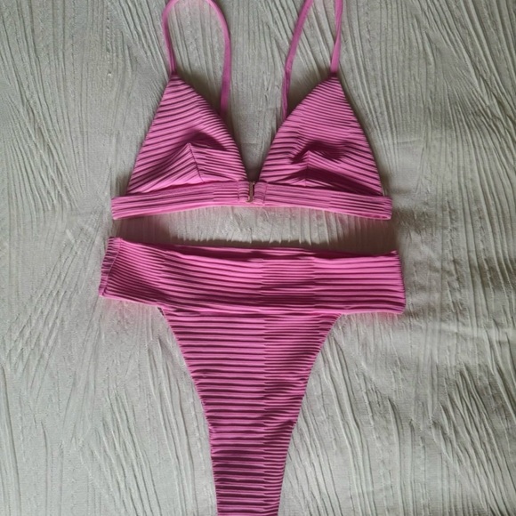 acacia swimwear | Swim | Acacia Pink Ribbed Bikini Set | Poshmark